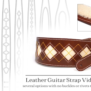 Leather Guitar Strap Patterns. DIY Leathercrafting Patterns for Several ...