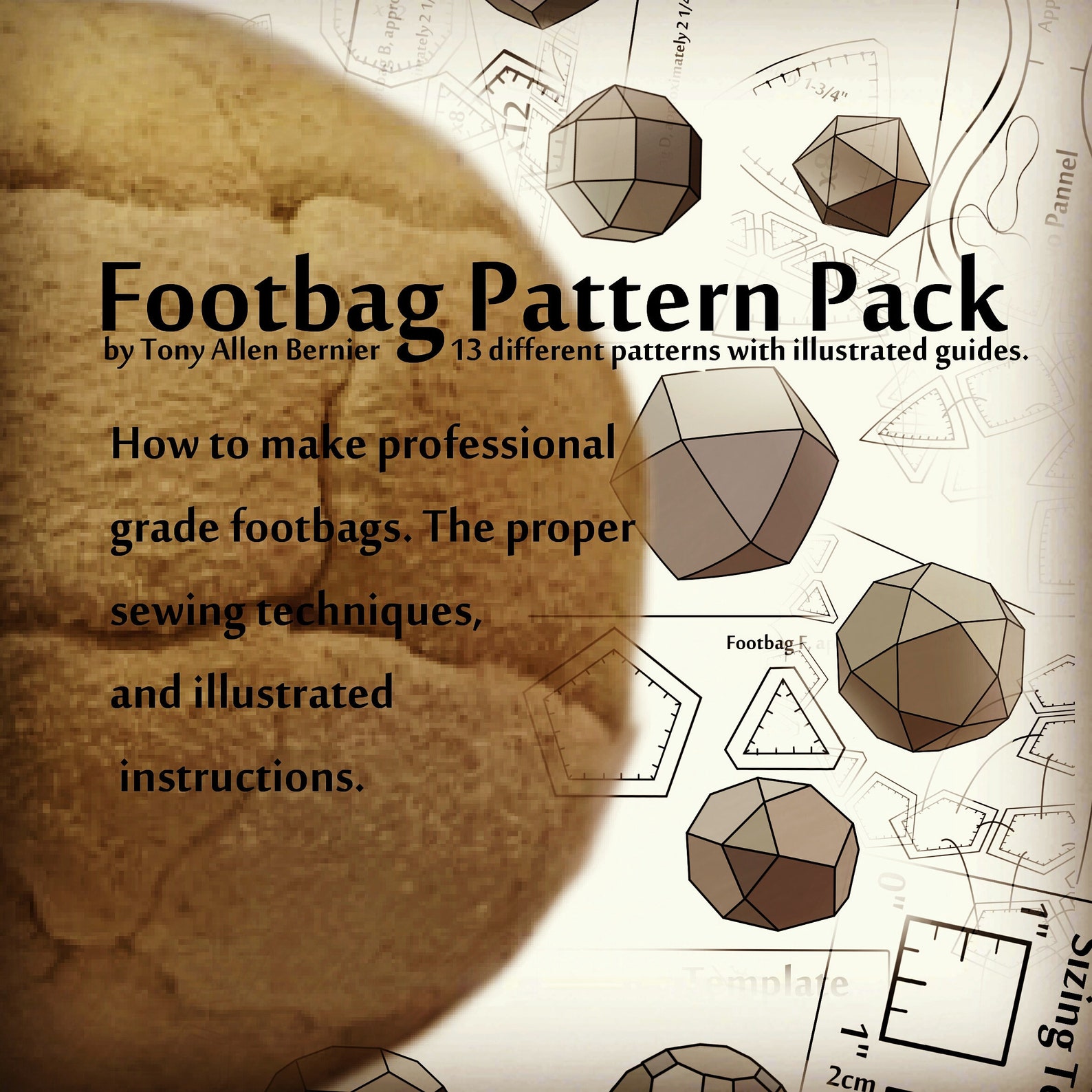 Footbag Patterns for 13 Different Style and Panel Designs With Step by ...