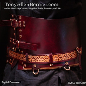 Leather Armor Patterns, Lower Cuirass / Kidney Belt Section Pattern ...