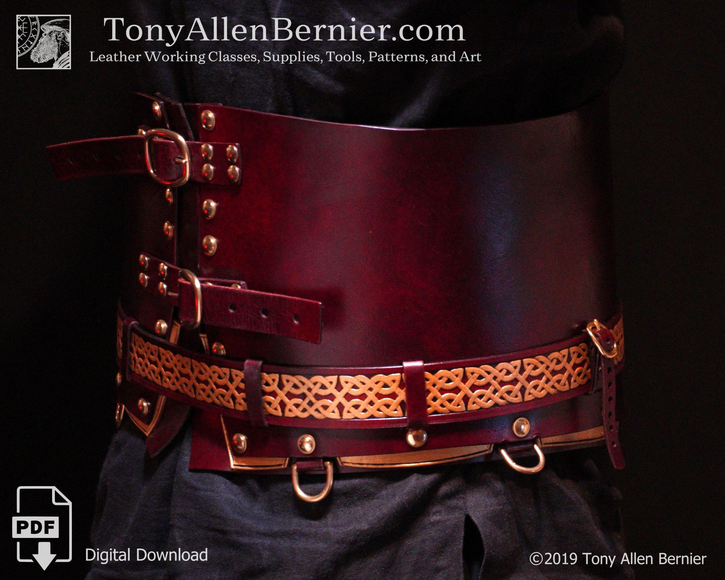 Leather Armor Patterns, Lower Cuirass / Kidney Belt Section Pattern ...