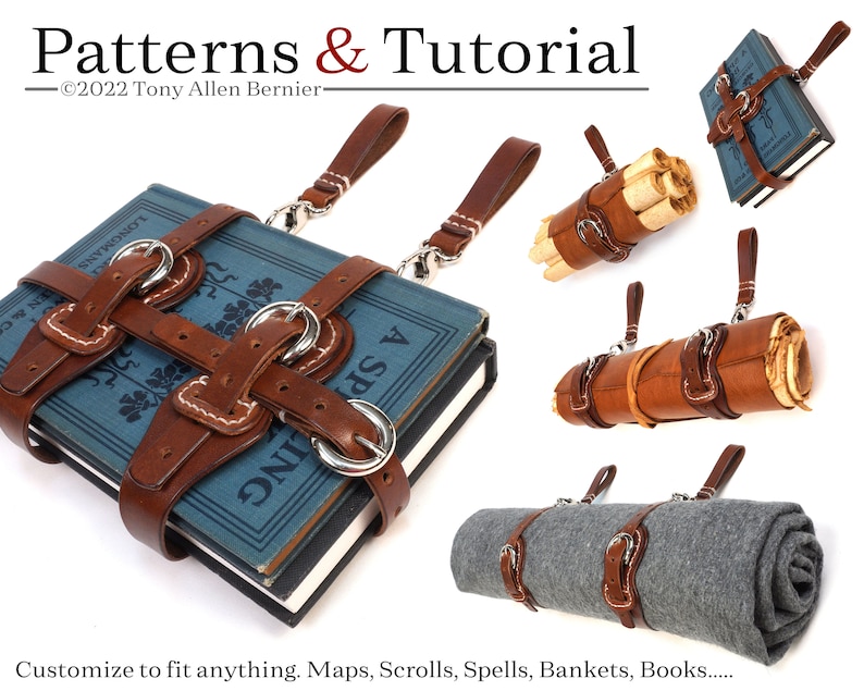 Leather Book Holder Patterns That Also Hold Scrolls, Spells, Maps, and Blankets. Easy ...