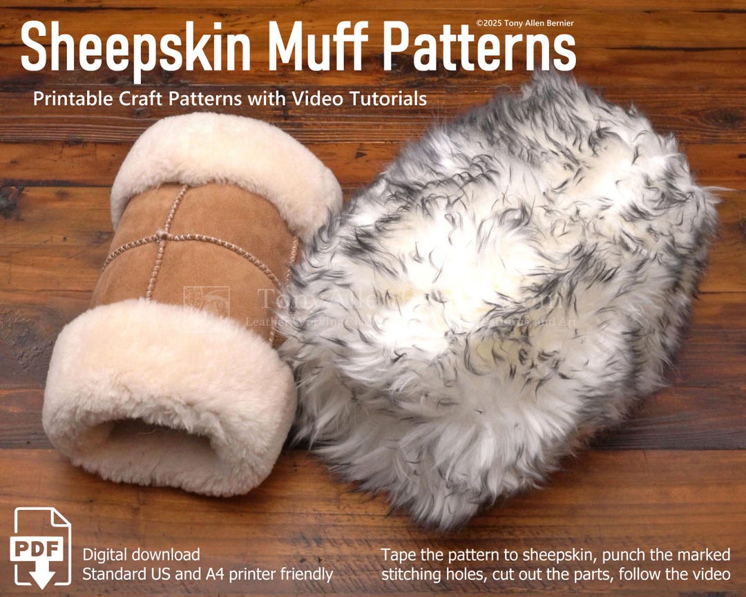 Sheepskin Muff Patterns. Printable PDF Shearling Patterns for ...
