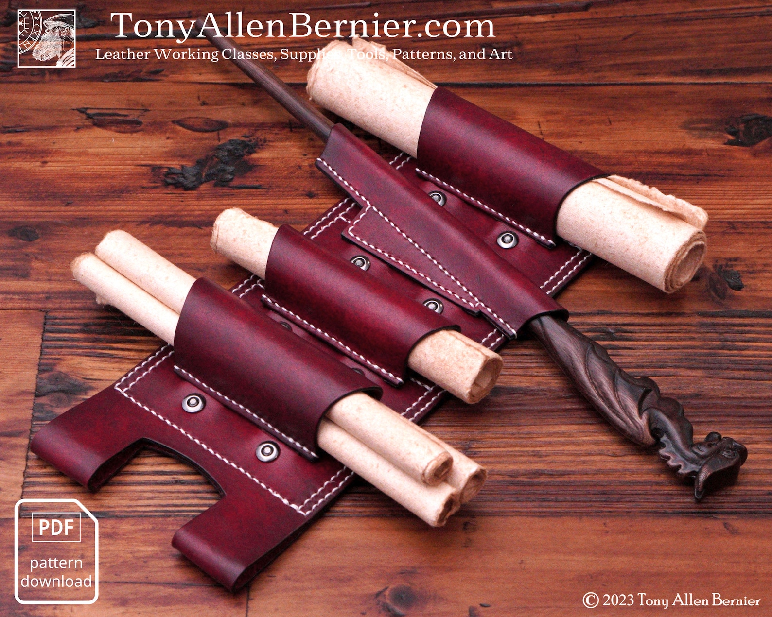 Leather Spell and Wand Holder Patterns. DIY Leather Craft Patterns for ...