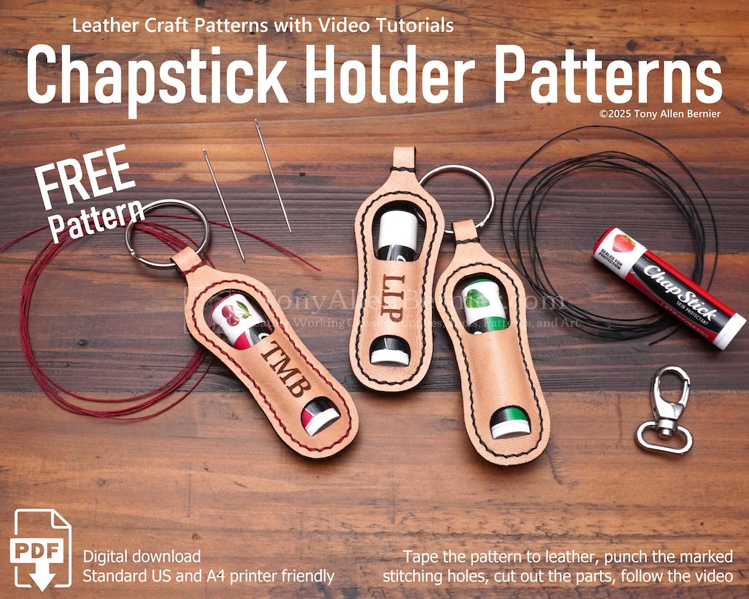 Free Leather Lip Balm and Chapstick Holder Patterns. PDF Leather Craft ...