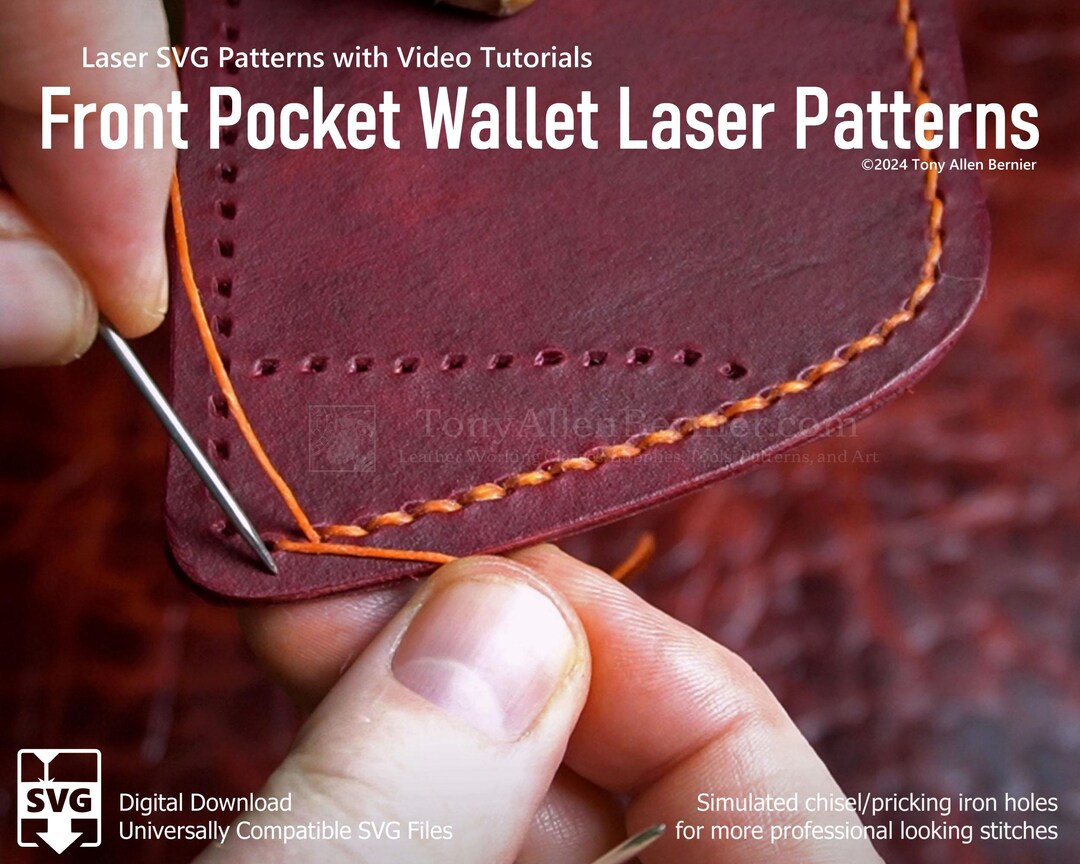 Leather Front Pocket Wallet SVG Patterns. Minimalist Style With 3 ...