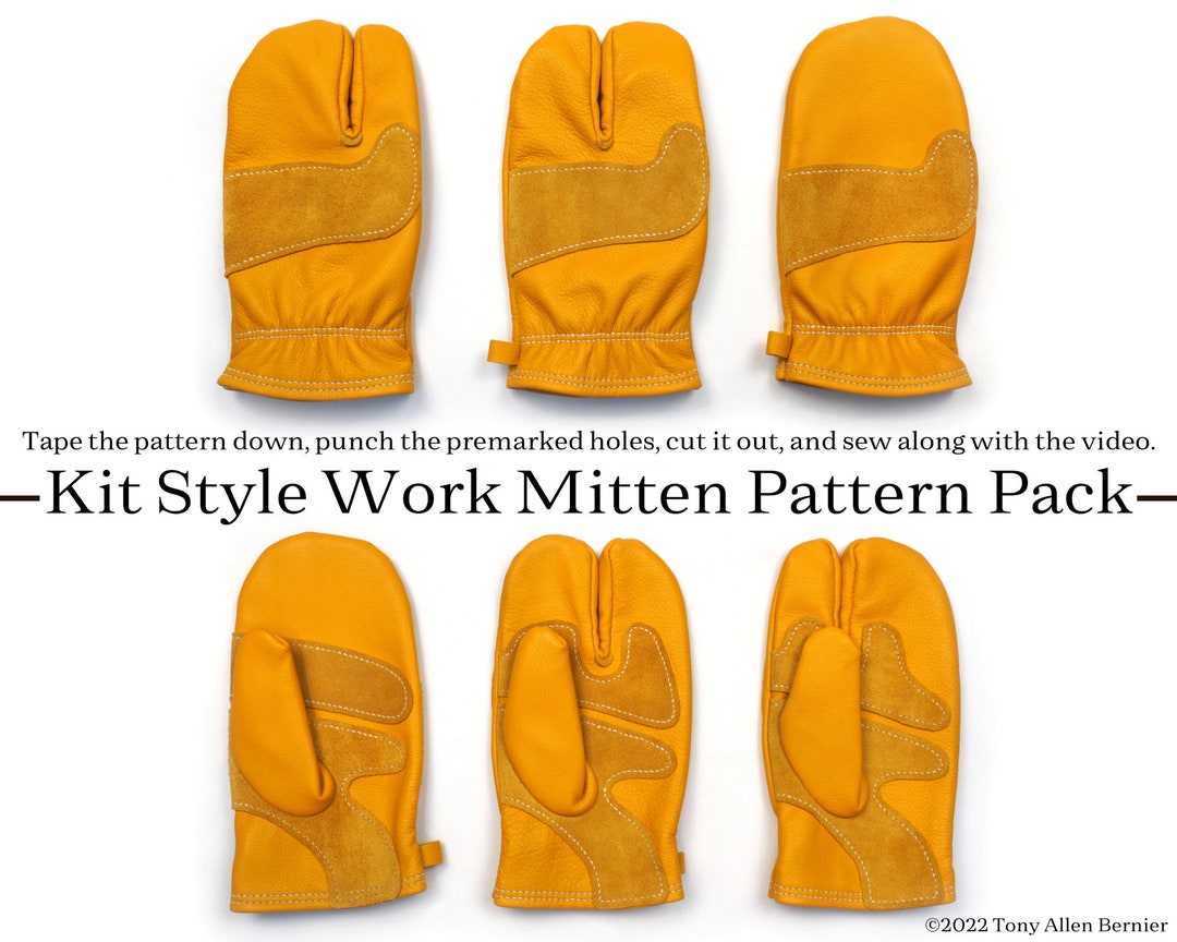 Leather Work Mitten and Hybrid Glove Patterns, DIY Leathercraft ...