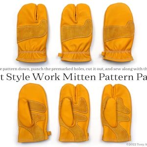 Leather Work Mitten and Hybrid Glove Patterns, DIY Leathercraft ...