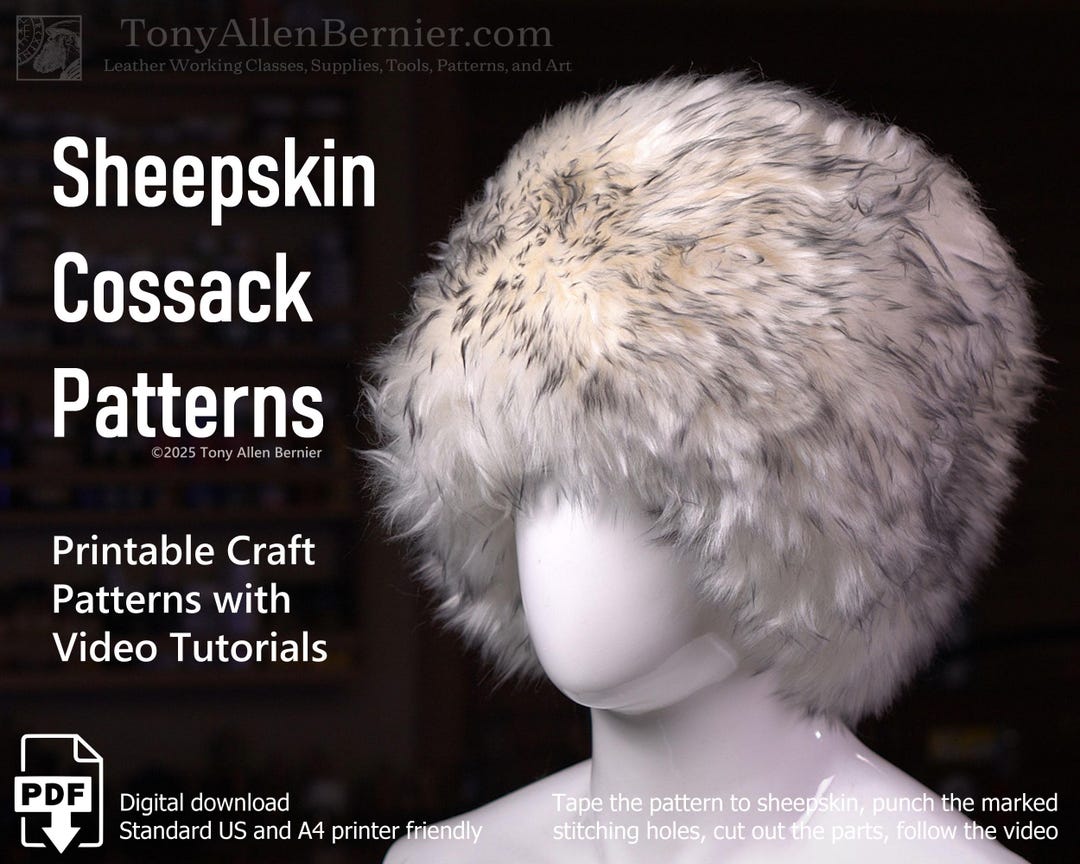 Sheepskin Cossack Hat Patterns. Printable PDF Leathercraft Patterns for ...