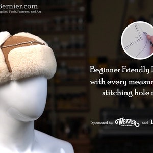 Sheepskin Ushanka Hat Pattern, Easy Leathercraft Kit Style Patterns for ...