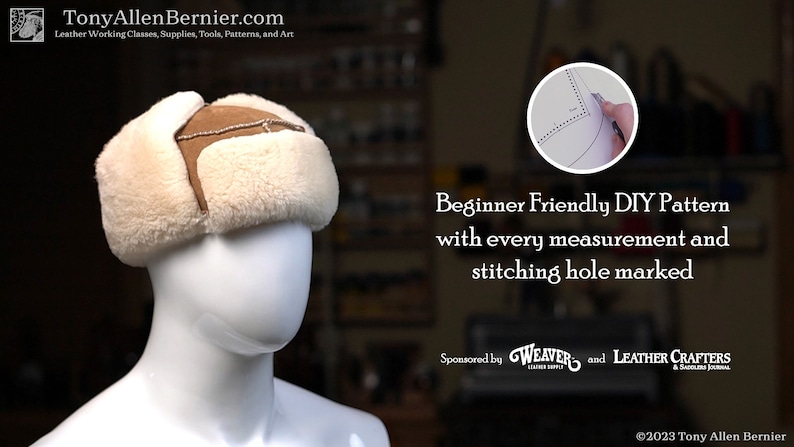 Sheepskin Ushanka Hat Pattern, Easy Leathercraft Kit Style Patterns for ...