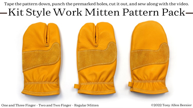 Leather Work Mitten and Hybrid Glove Patterns, DIY Leathercraft ...