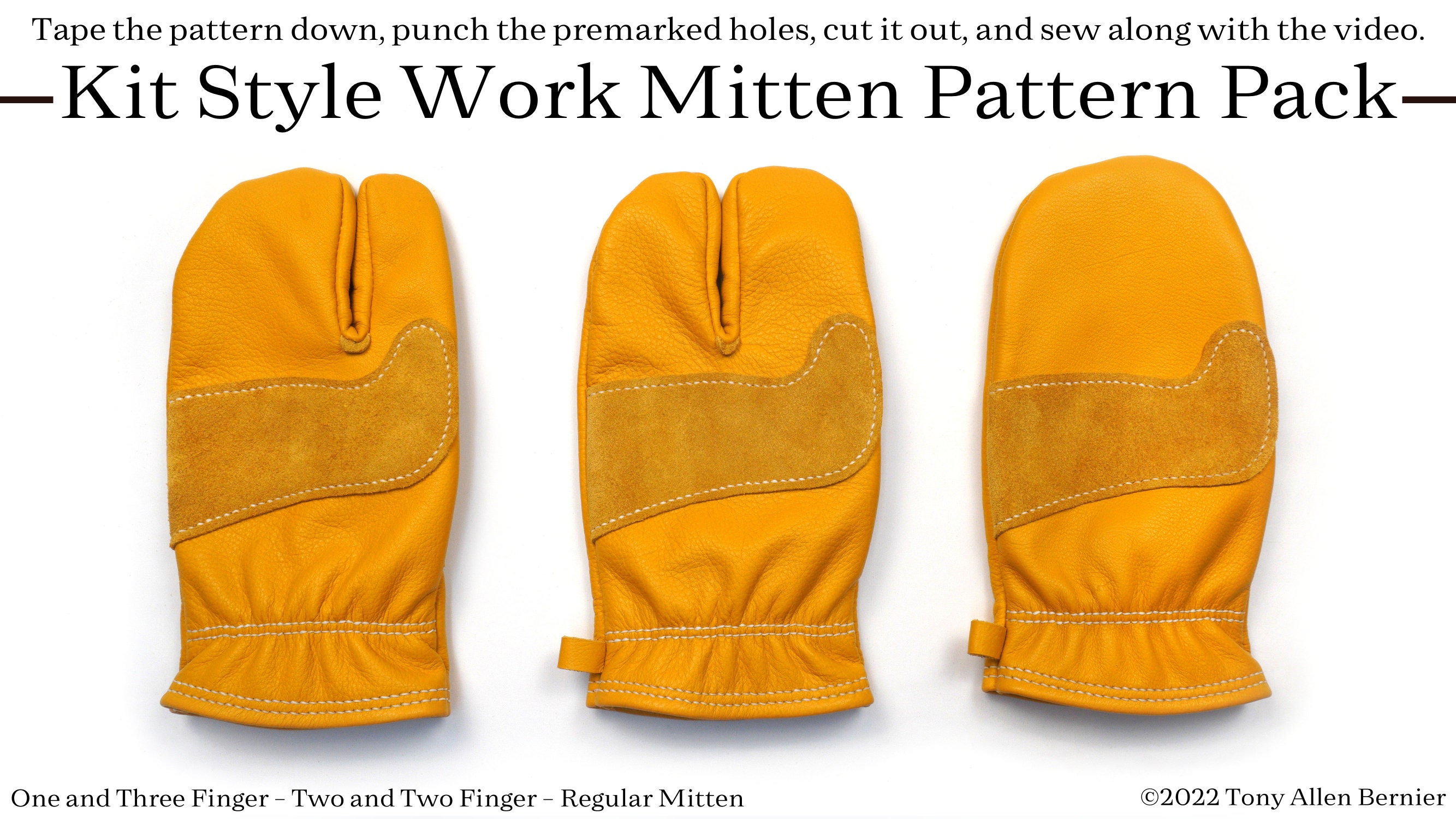 Leather Work Mitten and Hybrid Glove Patterns, DIY Leathercraft ...