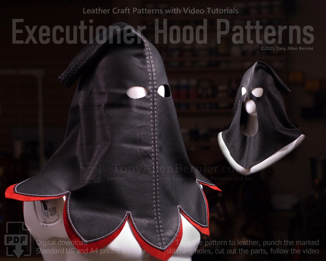 Leather Executioner Mask Patterns. DIY Leathercraft and Sewing Machine Patterns for Medieval ...