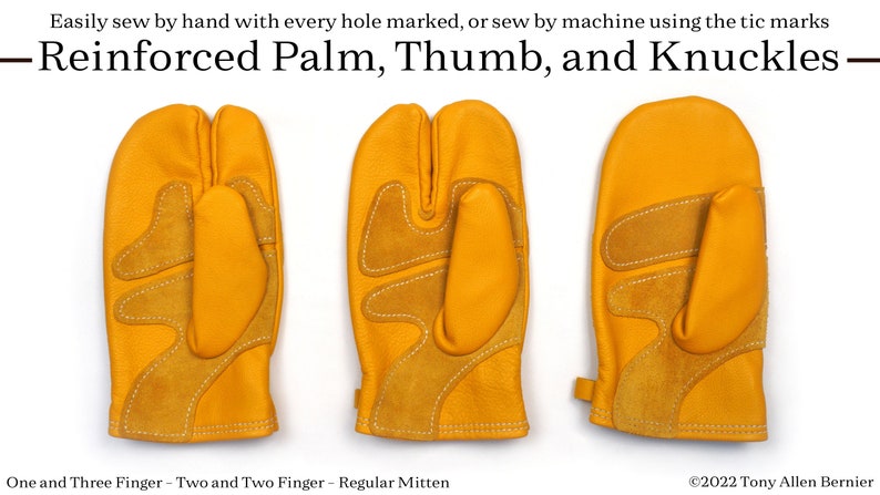 Leather Work Mitten and Hybrid Glove Patterns, DIY Leathercraft ...