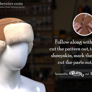 Sheepskin Ushanka Hat Pattern, Easy Leathercraft Kit Style Patterns for Shearling Ushanka Hats ...