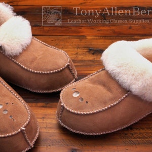 Sheepskin Slipper Patterns, DIY Kit Style Leathercraft Shearling ...