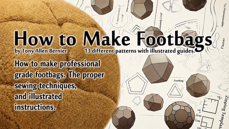 Footbag Patterns for 13 Different Style and Panel Designs With Step by ...
