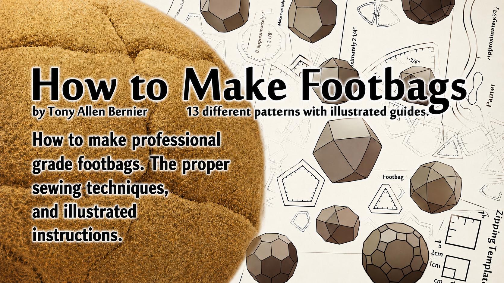 Footbag Patterns for 13 Different Style and Panel Designs With Step by ...
