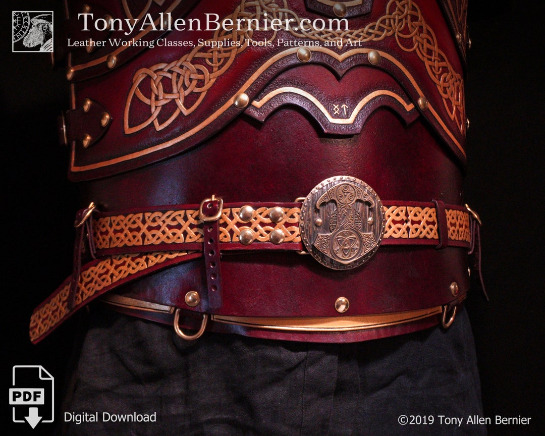 Leather Armor Patterns, Lower Cuirass / Kidney Belt Section Pattern ...