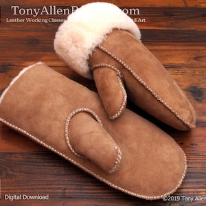 Kit Style Sheepskin Mitten Patterns Leathercraft Kit Patterns and ...