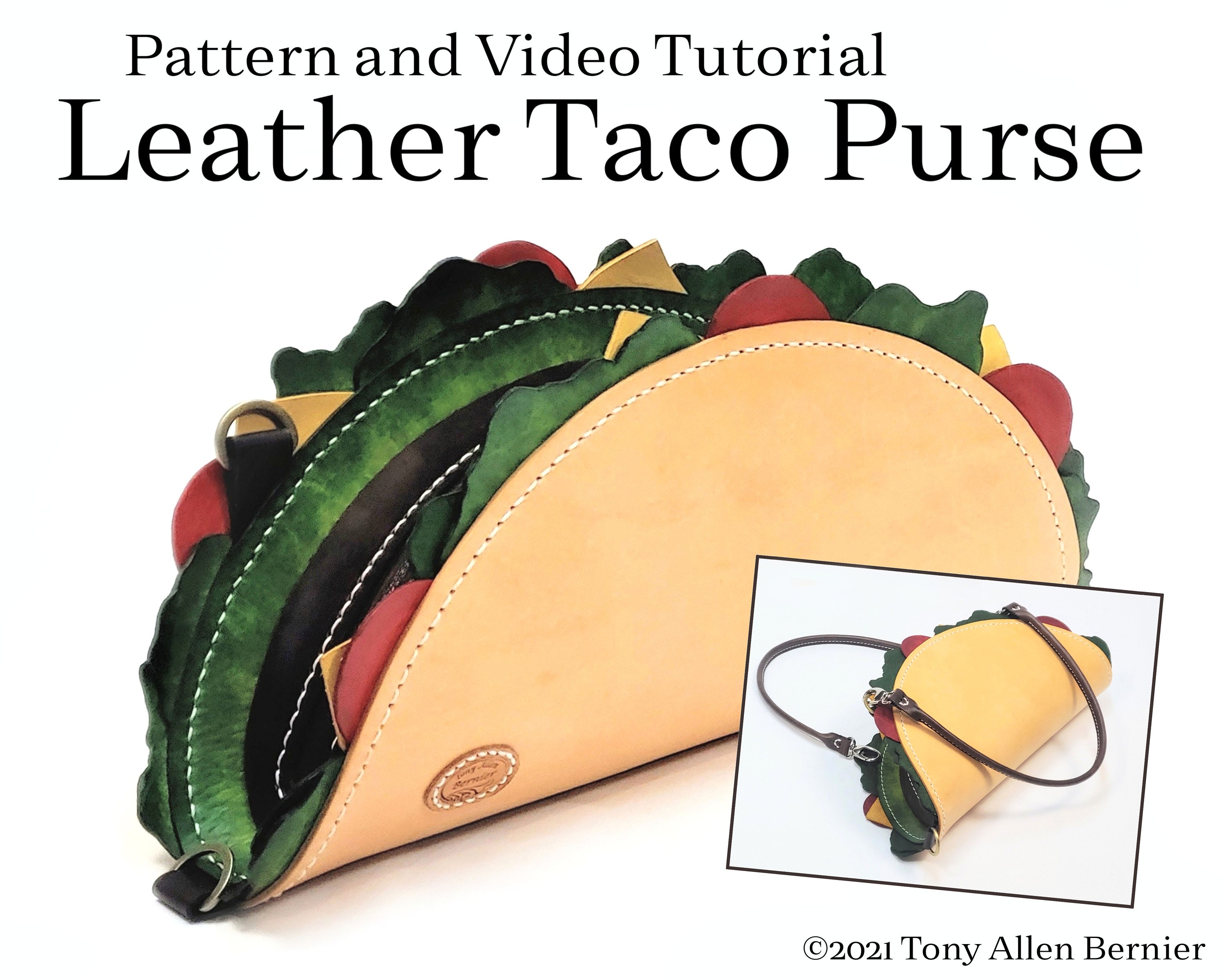 Leather Taco Purse Pattern, DIY Leathercraft Taco Purse Patterns and ...