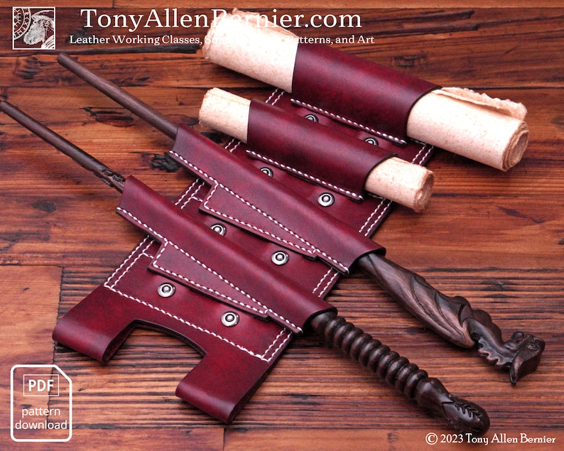 Leather Spell and Wand Holder Patterns. DIY Leather Craft Patterns for ...