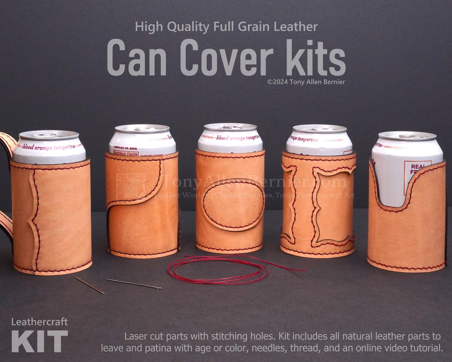 Leather Can Cover Kits. DIY Leather Craft Kits With Premade Parts ...