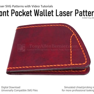 Leather Front Pocket Wallet SVG Patterns. Minimalist Style With 3 ...