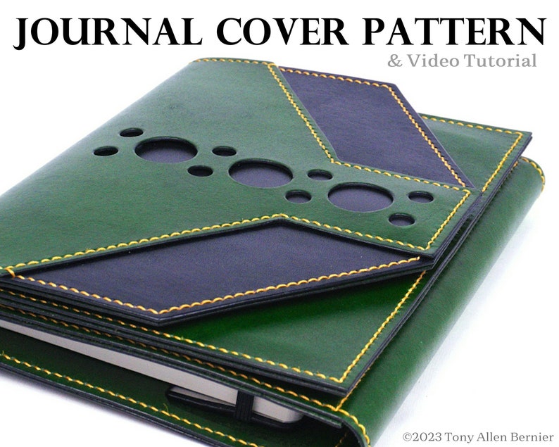 Leathercrafting Journal Cover Pattern With a Tablet Pocket. Leather ...