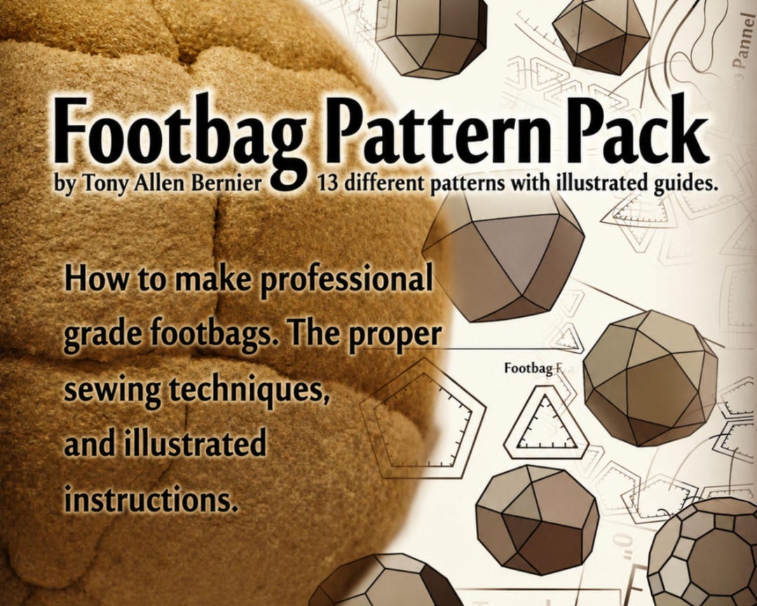 Footbag Patterns for 13 Different Style and Panel Designs With Step by ...