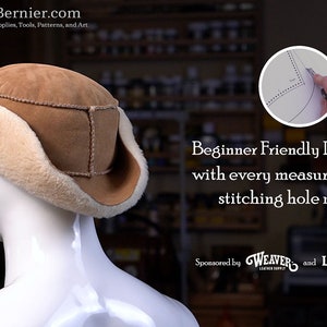 Sheepskin Bucket Hat Pattern, Kit Style Leather Patterns to Make Fur ...
