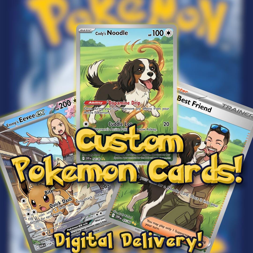 Custom Pokémon Card Portrait – Personalized Pet, Couple, & Trainer ...