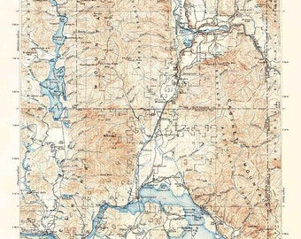 Idaho Lakes Map | Etsy
