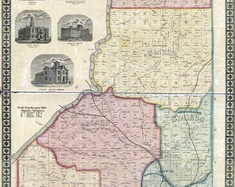 1879 Map of Whitfield County Georgia Dalton Landowner reprint | Etsy