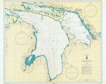 Map of Saginaw Bay | Etsy