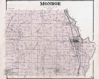 Monroe Ohio Maps | Etsy