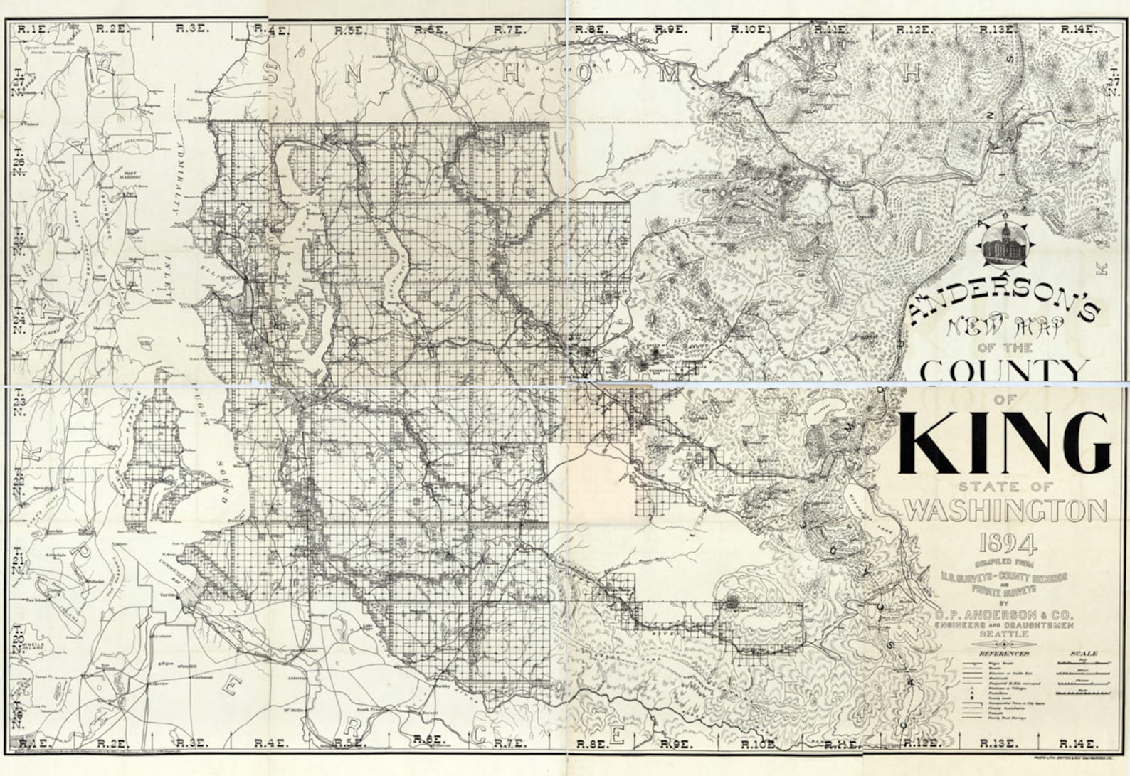 1894 Map of King County Washington - Etsy