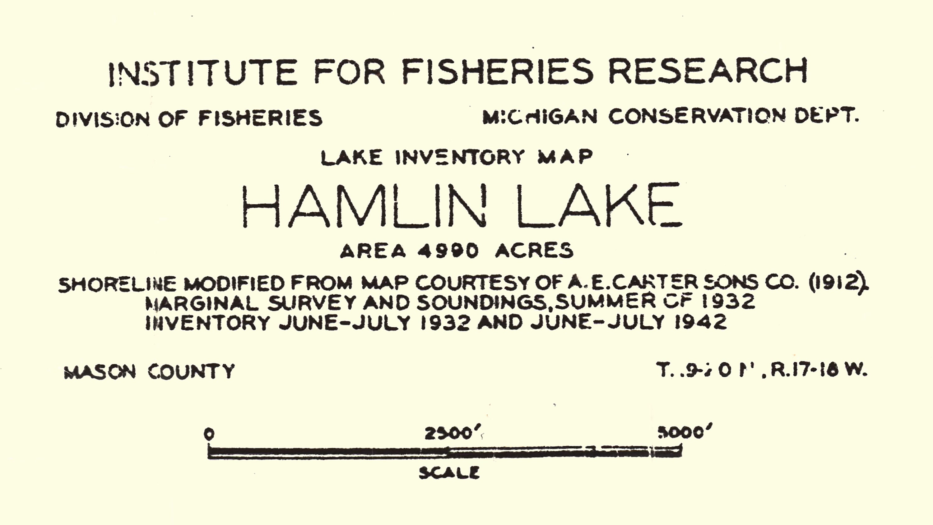 1942 Map of Hamlin Lake Mason County Michigan - Etsy Canada