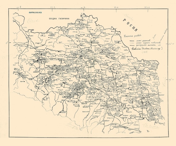 1915 Map of Eastern Ruthenian Galicia Poland and Ukraine - Etsy