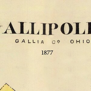 1877 Town Map of Gallipolis Gallia County Ohio - Etsy