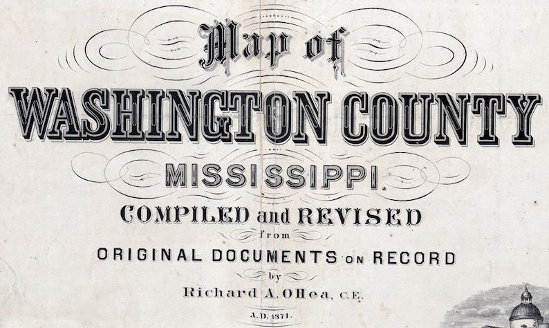 1871 Map of Washington County Mississippi - Etsy