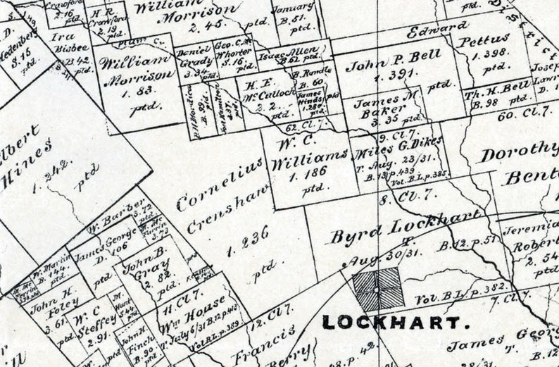 1880 Farm Line Map of Caldwell County Texas - Etsy
