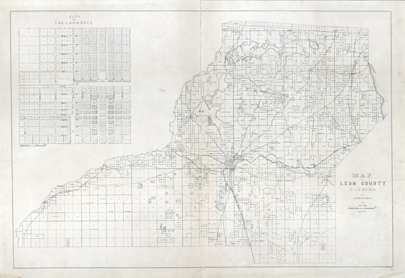 Where Is Leon County Florida On A Map 1885 View Of Tallahassee Leon