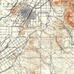 1901 Topo Map of Riverside California El Sobrante De San Jacinto - Etsy