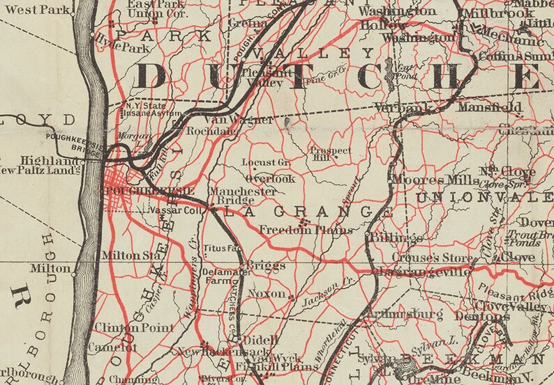 1895 Map of Putnam & Dutchess County New York - Etsy