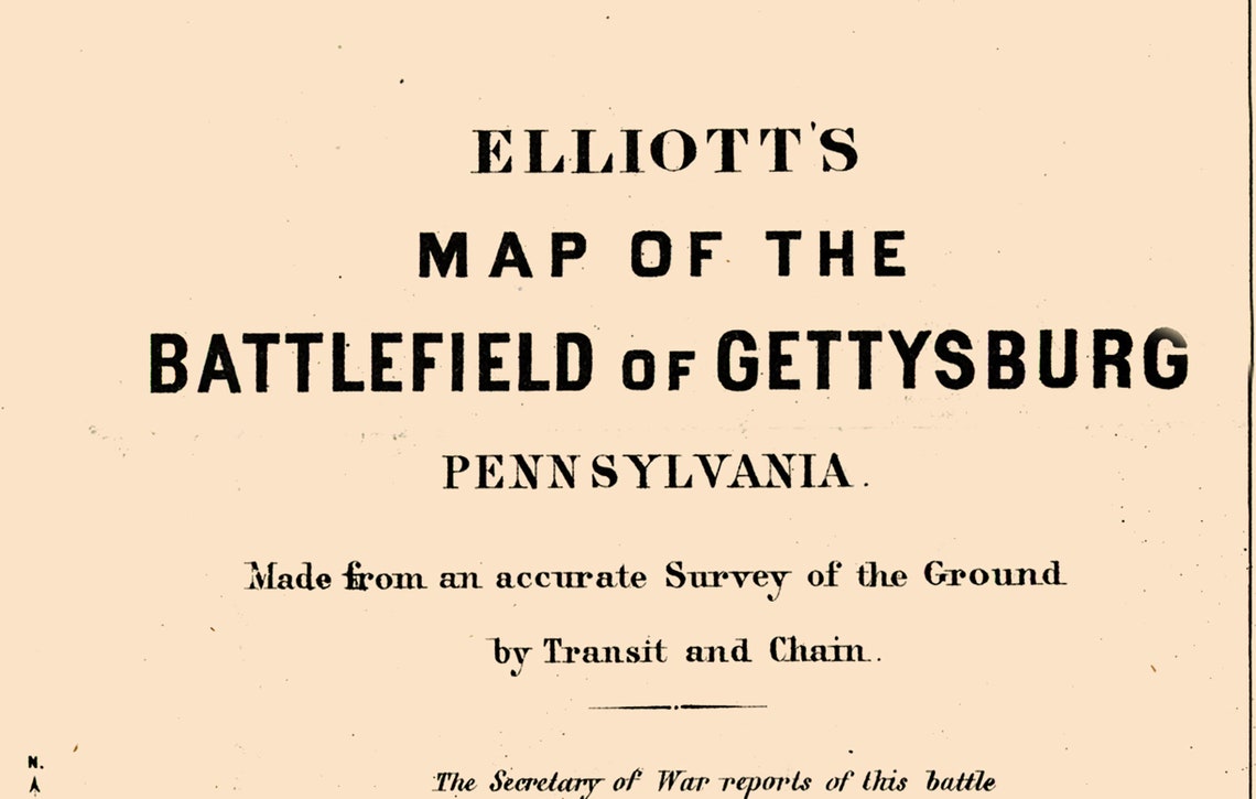 1864 Map of the Gettysburg Pennsylvania Battlefield - Etsy
