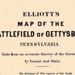 1864 Map of the Gettysburg Pennsylvania Battlefield - Etsy