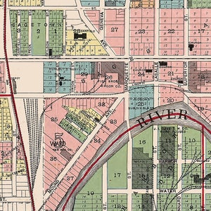 1908 Town Map of Racine Racine County Wisconsin - Etsy