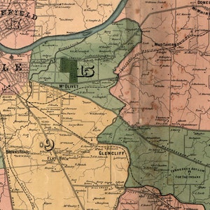 1871 Map of Davidson County Tennessee Nashville - Etsy