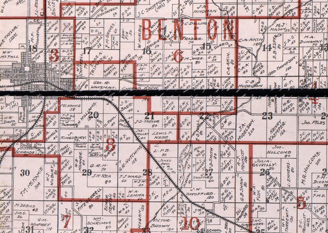 1900 Farm Line Map of Franklin County Illinois | Etsy